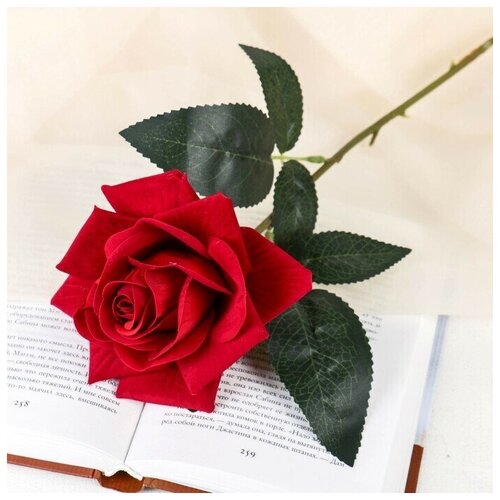 Цветы искусственные "Роза Нежный бархат" диаметр бутона-12см, h-55 см, красный