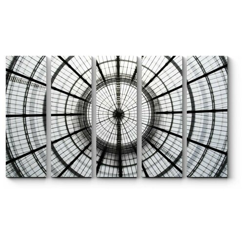 Модульная картина Круглый стеклянный потолок 140x84