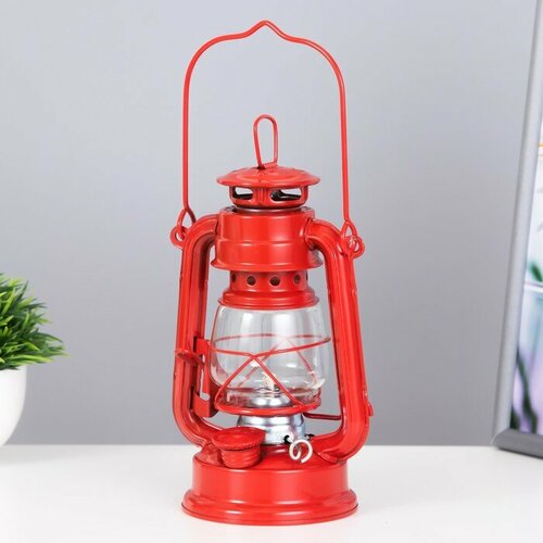 RISALUX Керосиновая лампа декоративная красный 9,5х12,5х19 см RISALUX