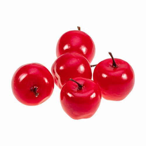 Искусственные фрукты для декора "Яблоко" 32х36 мм красное / Муляж фруктов 5 шт.