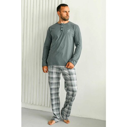 Пижама , размер 54, серый
