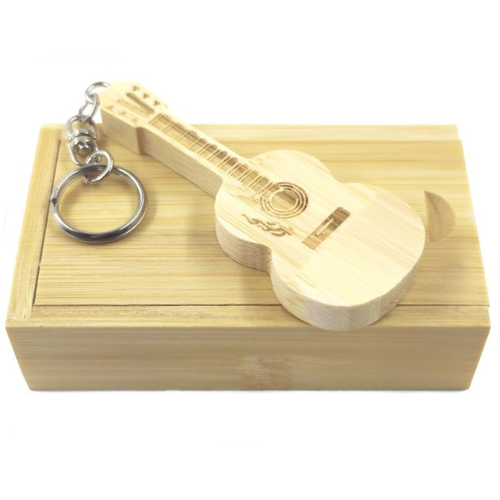 Флешка деревянная BambooWood "Гитара" из бамбука 2.0 64GB в подарочной коробке