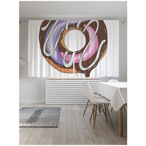Классические шторы JoyArty "Пончик с кремом", серия Oxford DeLux, 2 полотна 145x180 см