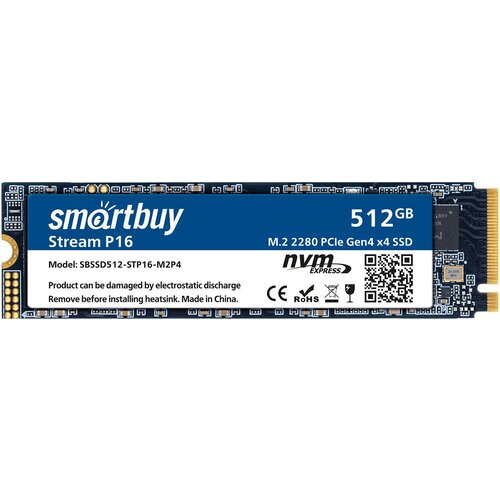 M.2 2280 SSD Smartbuy Stream P16 512GB TLC NVMe PCIe4
