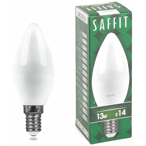 Лампочка светодиодная Saffit 13Вт 230V E14 4000K C37, SBC3713, 55164