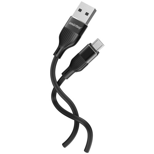 Кабель для зарядки и передачи данных S72 MicroUSB черный, 2.4 А, сил, 1м, Smartbuy (iK-12-S72b)