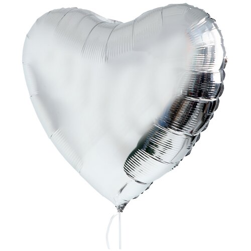 Воздушный шар Страна Карнавалия Сердце, серебристый, 5 шт.