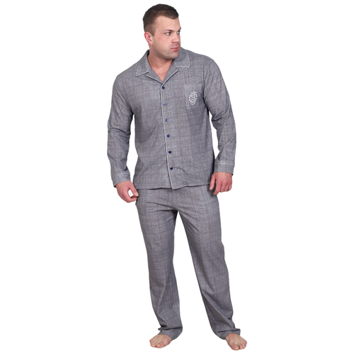 Пижама  Оптима Трикотаж, размер 52, серый