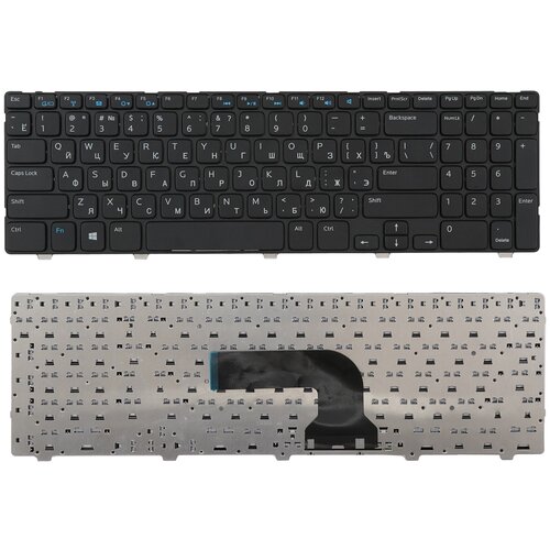 Клавиатура для ноутбука Dell V137325AS1 русская, черная с черной рамкой