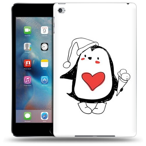 Чехол задняя-панель-накладка-бампер MyPads Пингвин с мороженым для iPad mini 4 7.9 (2015)-A1538/A1550 противоударный