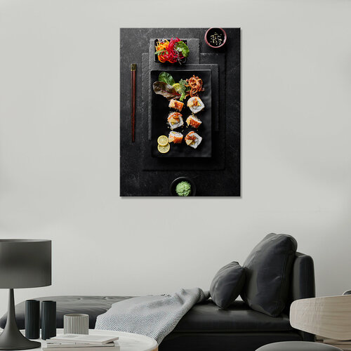 Картина/Картина на холсте для интерьера/Картина на стену/Картина для кухни/ - Ролл на темном фоне 20х30