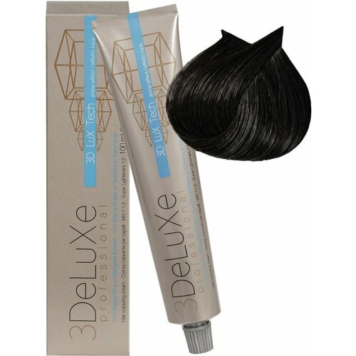 3Deluxe крем-краска для волос 3D Lux Tech, 3.0 темно-каштановый