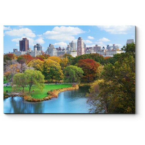 Модульная картина Осеннее озеро в Центральном Парке, Нью-Йорк 40x27