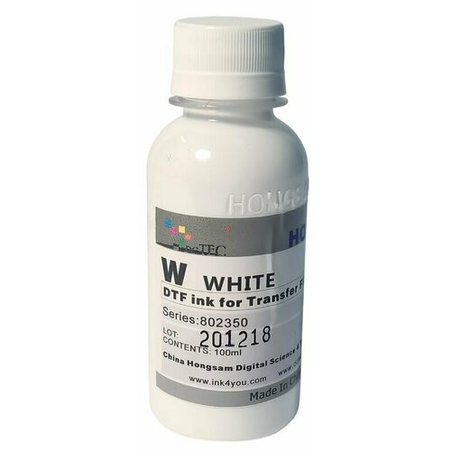 Чернила DCTec текстильные DTF White (белый) 100 мл