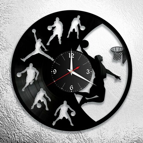 Настенные часы из виниловой пластинки с тематикой Баскетбола/Часы в подарок баскетболисту