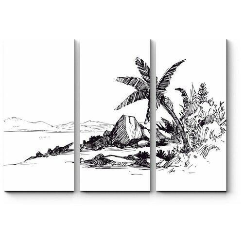 Модульная картина Зарисовка тропического пляжа 120x86