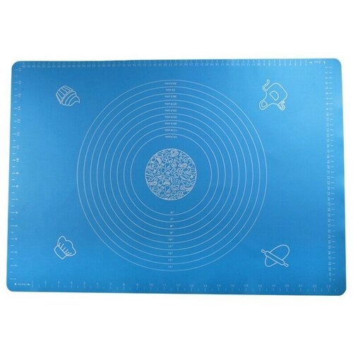 Силиконовый коврик для раскатывания теста, 65х45 см, синий