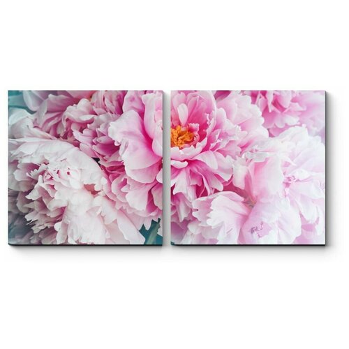 Модульная картина Нежно-розовые пионы 190x95