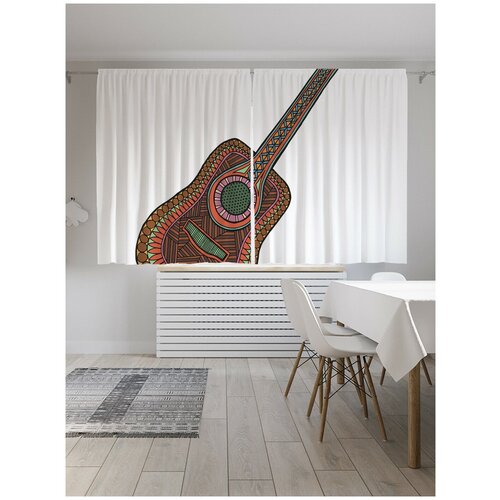 Классические шторы JoyArty "Чехол для гитары", серия Oxford DeLux, 2 полотна 145x180 см