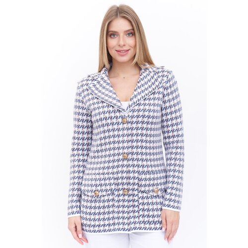 Пиджак Текстильная Мануфактура, размер 54, синий, белый