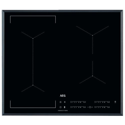 Индукционная варочная панель AEG IKE64441FB, с рамкой, цвет панели черный.., цвет рамки серебристый