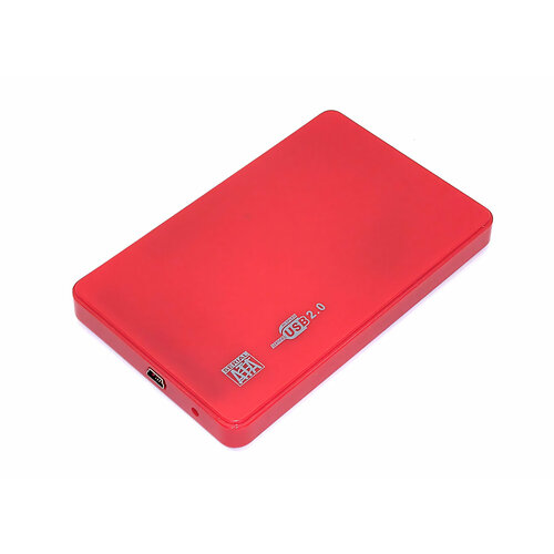 Бокс для жесткого диска 2,5" пластиковый, USB 2.0 DM-2508 красный