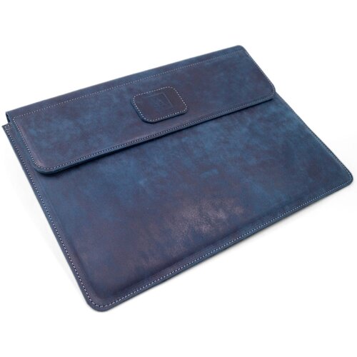 Кожаный Чехол J.Audmorr для ноутбука до 13.6" (Macbook 13, air/pro, m1, m2) синий, NewPort 13 Navy