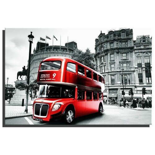 Картина на Холсте - "Лондонский автобус", размер 60х40 см