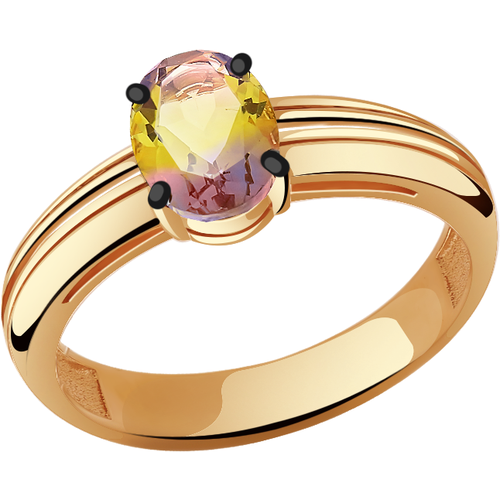Кольцо Diamant online, золото, 585 проба, аметрин, размер 18.5