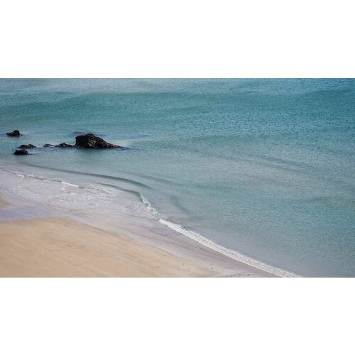 Картина на холсте 60x110 LinxOne "Пляж, песок, море, волны, лето" интерьерная для дома / на стену / на кухню / с подрамником