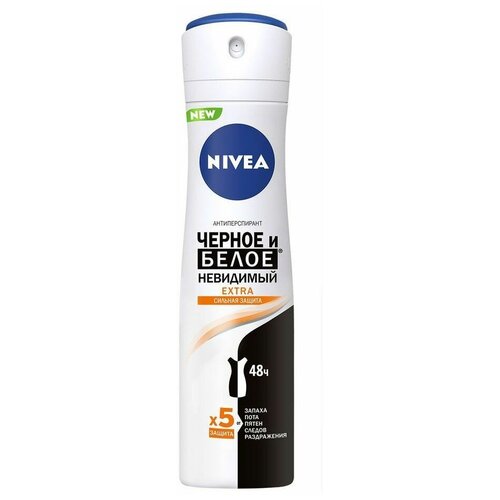 Nivea Антиперспирант-спрей Черное и белое, Невидимый Extra, женский, 150 мл, 3 шт.