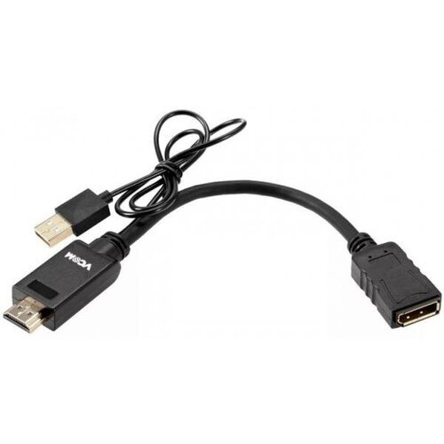 Кабель-переходник HDMI(M) +USB---> DP(F) 0.15m 4K*60Hz VCOM