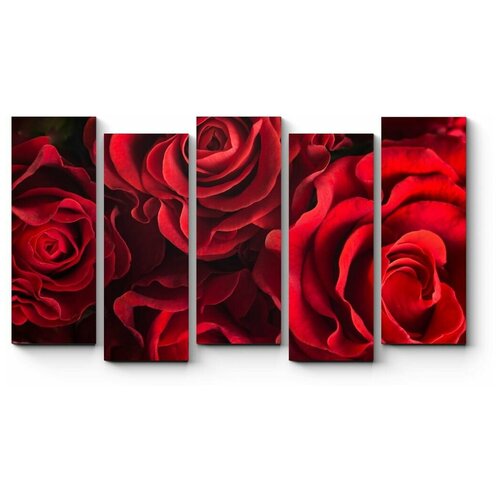 Модульная картина Бархатные розы140x81