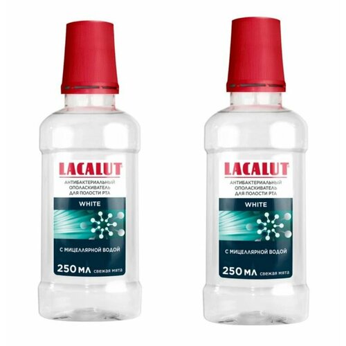 Lacalut Ополаскиватель для полости рта White антибактериальный, 500мл - 2 штуки