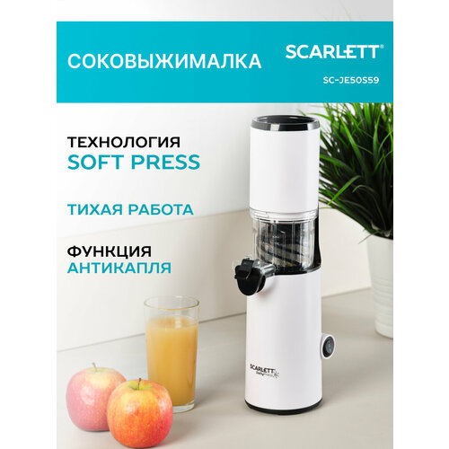 Шнековая соковыжималка Scarlett SC-JE50S59, белый