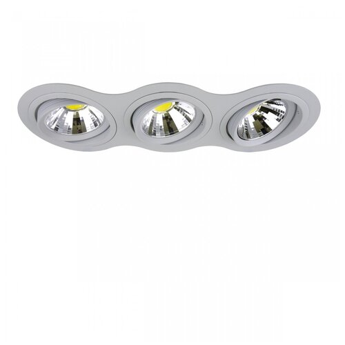 Светильник Lightstar Intero 111 214339, G53, 150 Вт, 3 лампы, цвет арматуры: серый, цвет плафона: серый