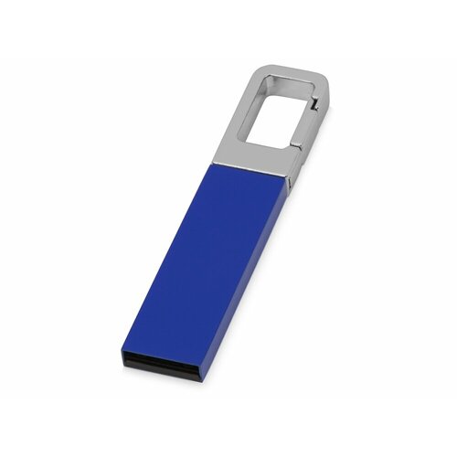 USB-флешка на 16 Гб «Hook» с карабином (620216, синий/серебристый, 16Gb, 1,2 х 5,4 х 0,45, металл)