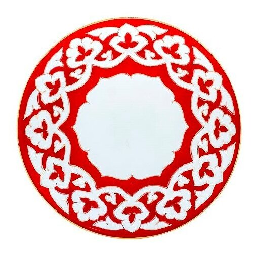 Тарелка Красная Пахта, Turon Porcelain, с золотом, Ø 17.5 см