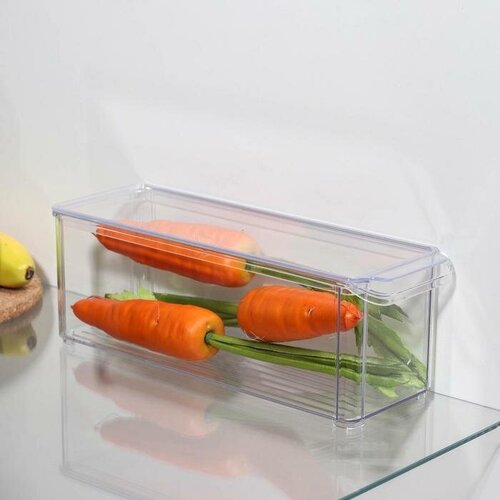 Контейнер для холодильника с крышкой IDEA, 10?30?10 см, цвет прозрачный