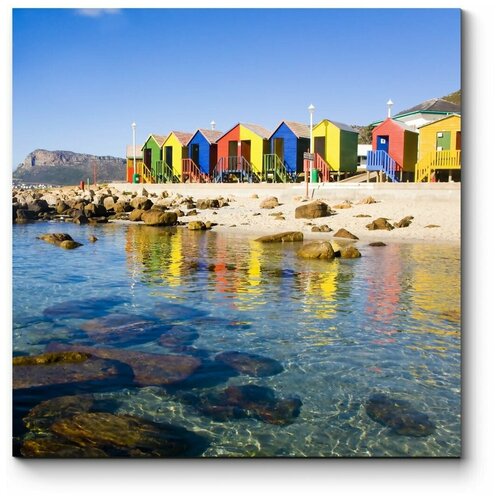 Модульная картина Пустынный пляж, Кейптаун 100x100