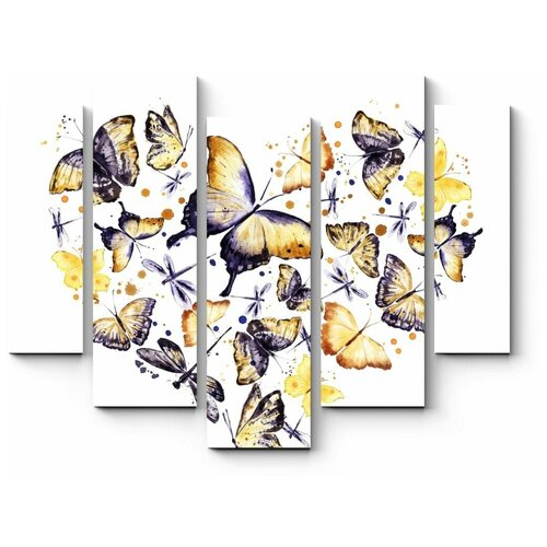 Модульная картина Винтажные бабочки 111x90
