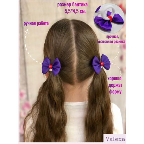 Valexa Банты для волос Б-1 "Бабочки" фиолетовые, 2 шт.