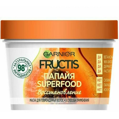 Маска для волос Garnier Fructics Папайя Superfood,390 мл