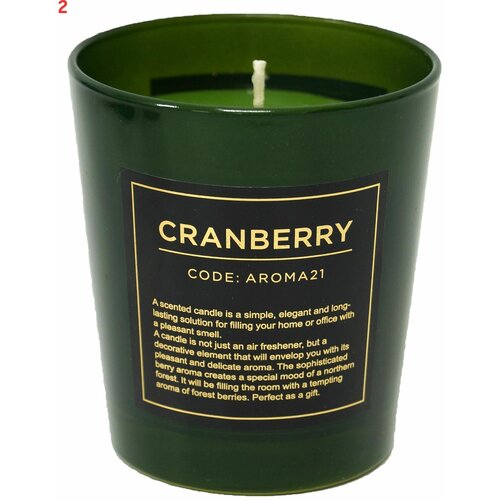 Свеча ароматическая Cranberry, цвет зелёный (2 шт.)