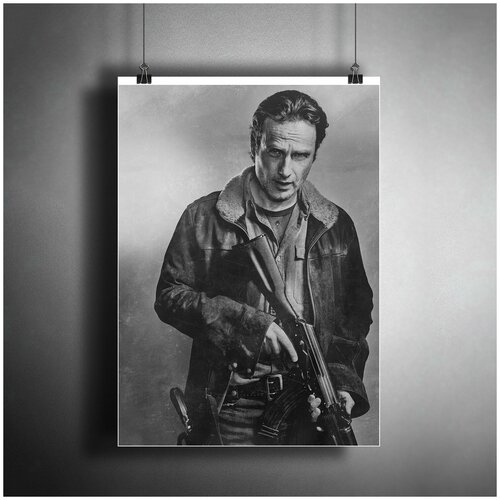 Постер плакат для интерьера "Сериал: Ходячие мертвецы. The Walking Dead. Рик Граймс" / Декор дома, офиса, комнаты, квартиры A3 (297 x 420 мм)
