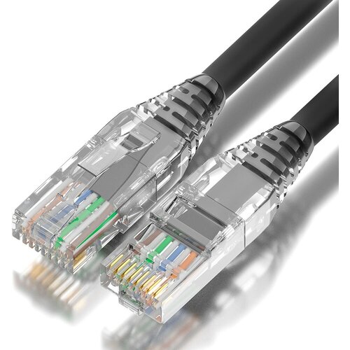 GCR Патч-корд 0.3m PROF LSZH UTP кат.5e CU, черный, коннектор ABS, 24 AWG, ethernet high speed 1 Гбит/с, RJ45, T568B, GCR-52982 GCR-52982