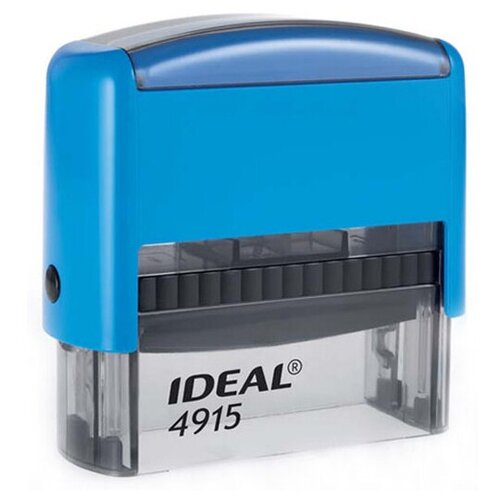Оснастка Ideal 4915 P2 для печати, штампа, факсимиле. Поле: 70х25 мм. Корпус: синий.