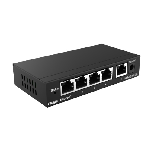 Коммутатор Reyee 5-Port Gigabit Smart Switch, 5 Gigabit RJ45 Ports, Desktop Steel Case (RG-ES205GC)