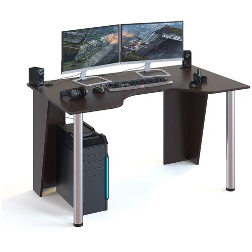 Игровой компьютерный стол КСТ-18, цвет венге, ШхГхВ 135х80х75 см.
