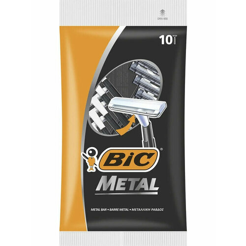 Бритвенный станок BIC Metal одноразовый, упаковка 10 шт